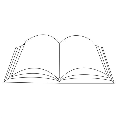 Continuous Single Line Open Book Art Drawing Vector Style Illustration