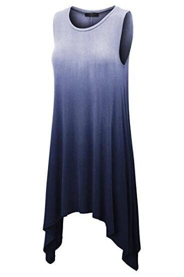 Women Gradient Tie Dye Dress 2017 New Summer Loose Sleeveless Irregular