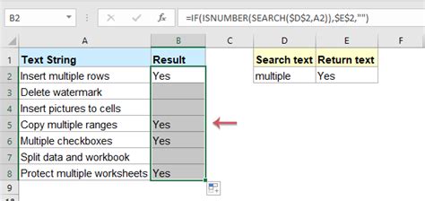 check if a cell contains a specific text then return value