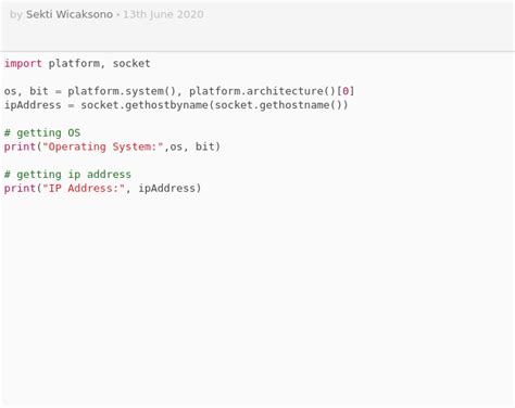getting operating system name and ip address using python codepad