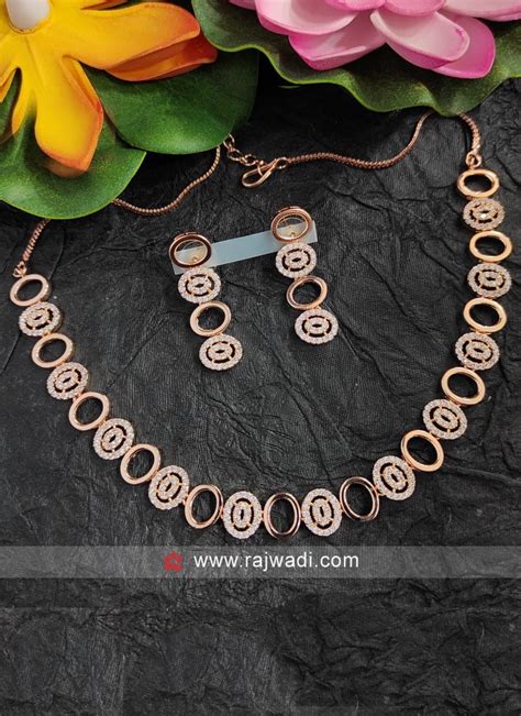 Gold Plated American Diamond Necklace Set
