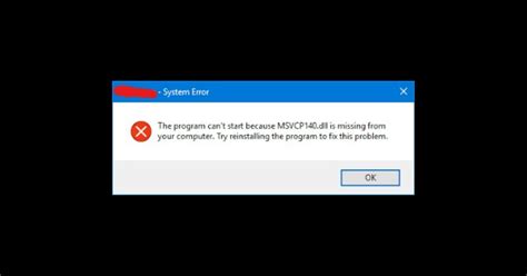 the code execution cannot proceed because msvcp140 dll was not found