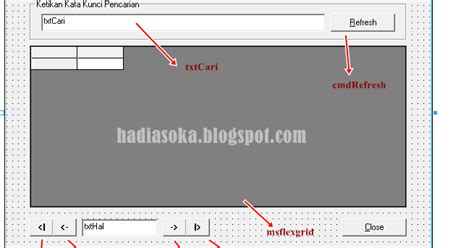 membuat paging pada msflexgrid dengan database access di