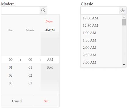 jquery timepicker documentation timepicker component types kendo ui