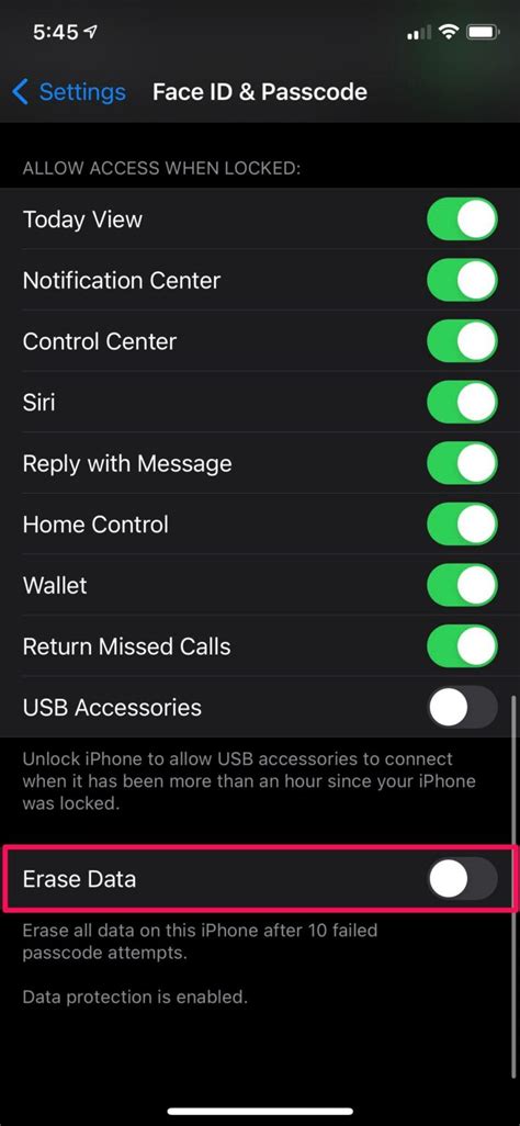 how to set iphone to erase automatically after failed passcode attempts
