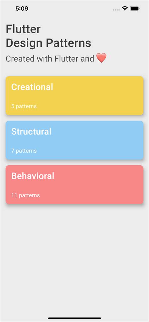 alternatives and detailed information of flutter design patterns
