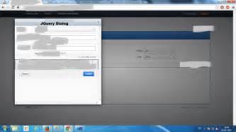 javascript show loader div on jquery dialog instead of html stack