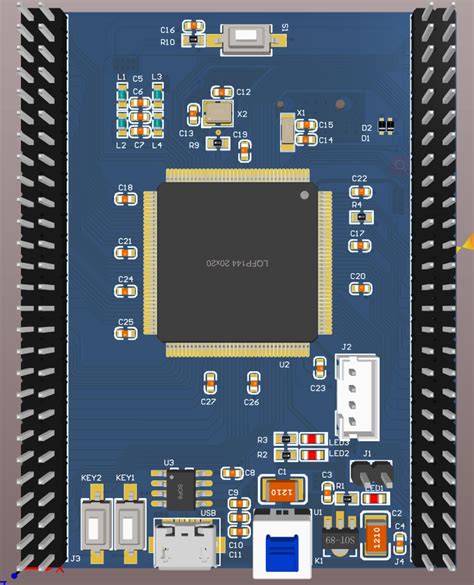 stm32f103zet6单片机最小系统原理图与ad pcb工程文件 stm32 8
