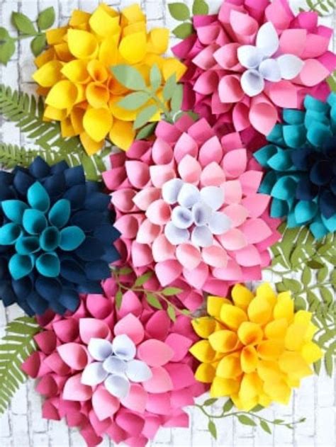 Diy Giant Dahlia Paper Flowers How To Make A Flower Wall Story Abbi