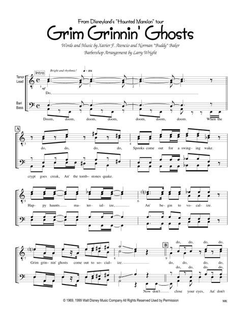 Grim Grinning Ghosts Sheet Music Xavier Atencio Ttbb Choir