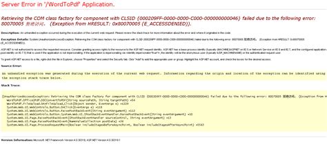 错误：retrieving the com class factory for component with