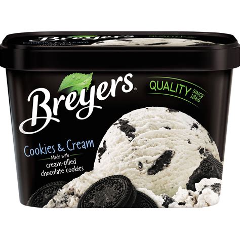Breyers Frozen Dairy Dessert Cookies Cream Ice Cream Alternative 48