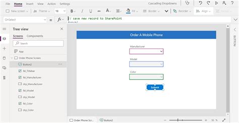create cascading dependent dropdowns in power apps
