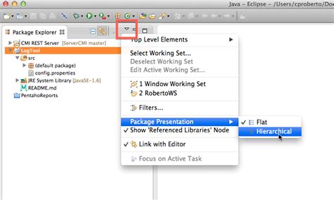 java how to create a package in an hierarchical view in eclipse