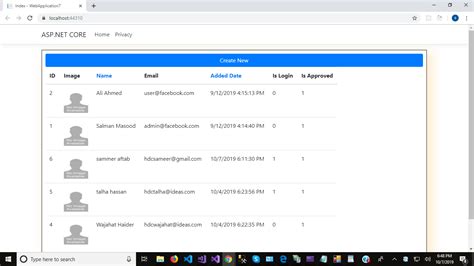 display and sort data from sql server table in core db first
