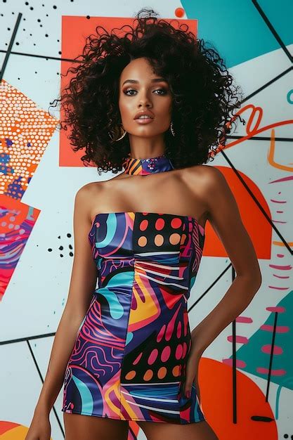 Premium Photo Curvy Woman Model With Bodycon Dress With Sensual Pose