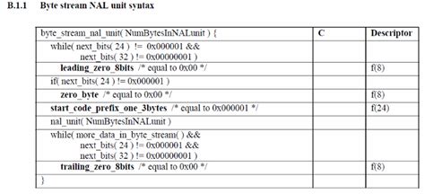 video streaming h264 nal unit prefixes stack overflow