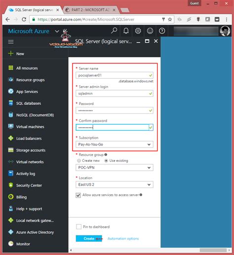 microsoft azure creating and deploying paas sql server database as a