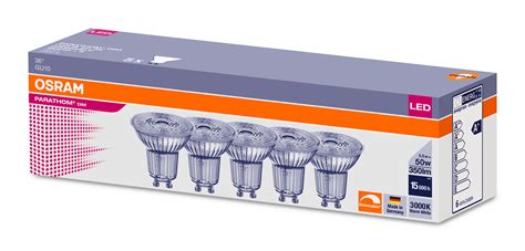 5er Pack Osram Gu10 Parathom Par16 36° Winkel 4 5w 3000k Dimmbarer Led