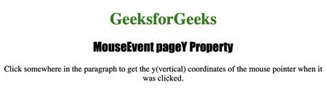 html dom mouseevent pagey property geeksforgeeks
