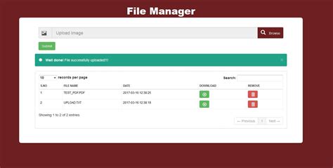 simple file manager using php mysql hack and php
