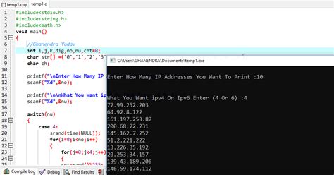 c program to generate ip addresses internet protocol ipv4 and ipv6