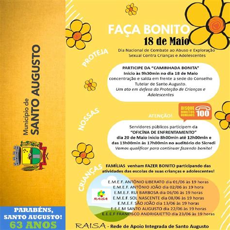 Dia Nacional De Combate Ao Abuso E ExploraÇÃo Sexual Contra CrianÇas E
