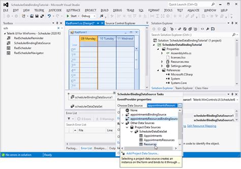 scheduler data binding tutorial telerik ui for winforms
