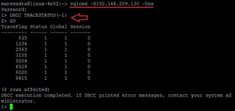 enable and disable sql server trace flags on a linux server