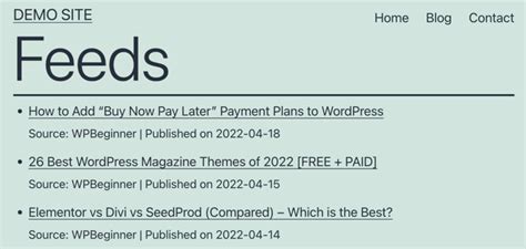 how to display any rss feed on your wordpress blog