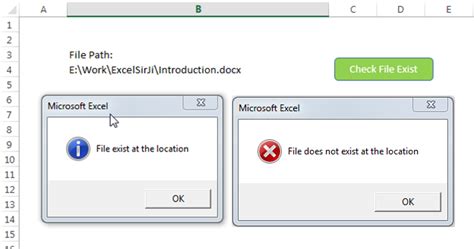 vba code to check if file exist in folder vba tricks excelsirji