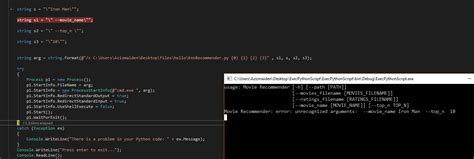execute python script with parse arguments from c stack overflow