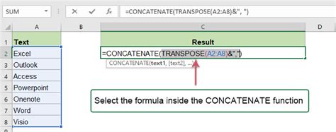 move or combine multiple cell contents into one cell