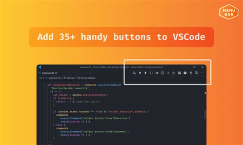 shortcut menu bar vscode extension a typescript repository from