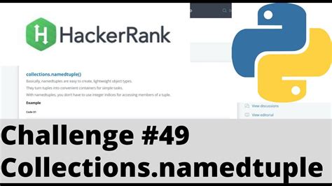 hackerrank python challenge 49 collections namedtuple youtube