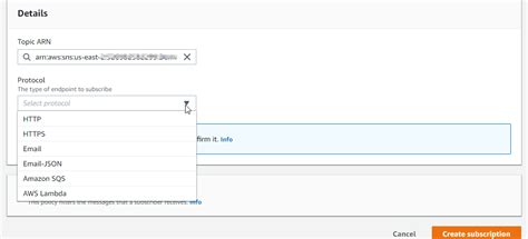 how to create an aws sns subscription