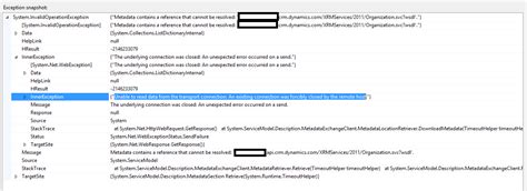 c metadata contains a reference that cannot be resolved error while