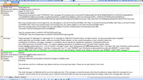 how to copy outlook mail message into excel using vba or macros stack