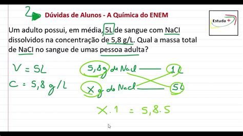 Resolvendo Um Exercício De Concentração Por Regra De Três E Fórmula