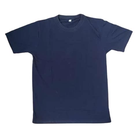 Half Sleeve Blue Plain Round Neck Cotton T Shirt Size Xl At Best