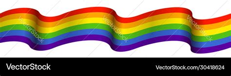 Rainbow Flag Background Waving Lgbt Flag On White Vector Image