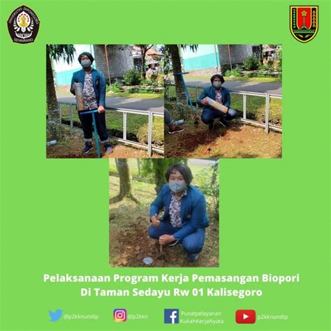 Mahasiswa Kkn Undip Melakukan Pembuatan Lubang Resapan Biopori Di