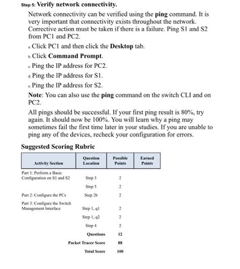 solved lab 2 packet tracer implementing basic connectivity
