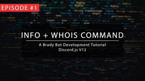 [ javascript ] discord bot tutorial episode 1 info and whois