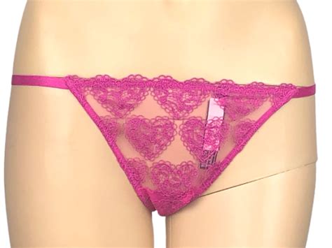 Victorias Secret Very Sexy Heart Embroidered Lace Thong Panty Xs S M L