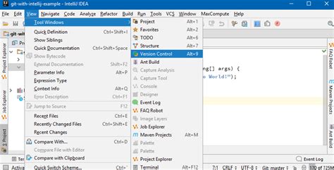 git using git in intellij ide