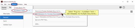 editing metadata for multiple pdf documents