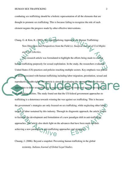 human sex trafficking annotated bibliography example
