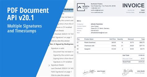 pdf document api v20 1 multiple signatures and timestamps