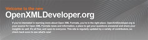 openxmldeveloper learning xml together